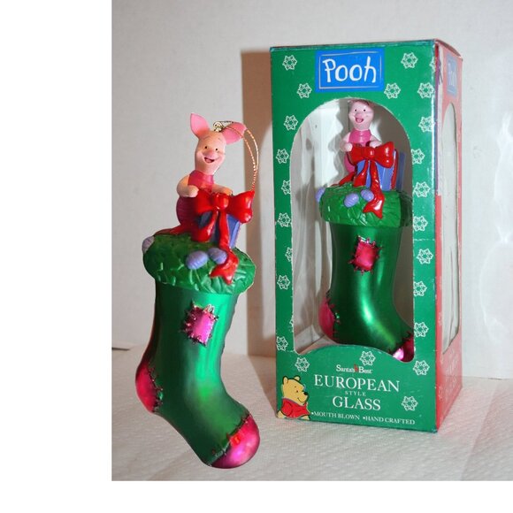 Disney | Holiday | Piglet Winnie The Pooh Christmas Stocking Handblown ...